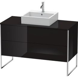 Duravit XSquare Konsolenwaschtischunterbau bodenstehend Schwarz Hochglanz 1200x548x778 mm - XS492204 XS492204040
