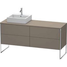 Duravit XSquare Konsolenwaschtischunterbau bodenstehend Flanell Grau Seidenmatt 1600x548x778 mm - XS XS4924L9090