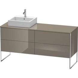 Duravit XSquare Konsolenwaschtischunterbau bodenstehend Flanell Grau Hochglanz 1600x548x778 mm - XS4 XS4924L8989