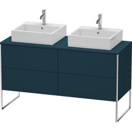 Duravit XSquare Konsolenwaschtischunterbau bodenstehend Nachtblau Seidenmatt 1400x548x778 mm - XS492 XS4926B9898