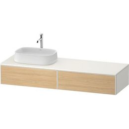 Duravit Zencha Konsolenwaschtischunterbau wandh&auml;ngend Natur Eiche & Wei&szlig; Matt & Supermatt 1600x550x2 ZE4814L30840000