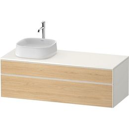 Duravit Zencha Konsolenwaschtischunterbau wandh&auml;ngend Natur Eiche & Wei&szlig; Matt & Supermatt 1300x550x4 ZE4822L30840000