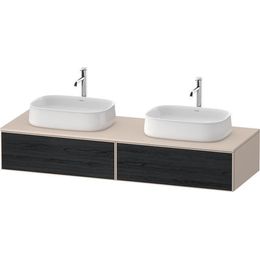 Duravit Zencha Konsolenwaschtischunterbau wandh&auml;ngend Eiche Schwarz & Taupe Matt & Supermatt 1600x55 ZE4815B16830000