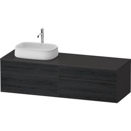 Duravit Zencha Konsolenwaschtischunterbau wandh&auml;ngend Eiche Schwarz & Graphit Matt & Supermatt 1600x ZE4824L16800000
