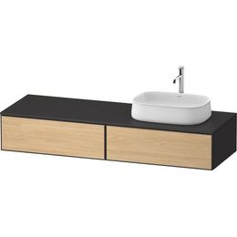 Duravit Zencha Konsolenwaschtischunterbau wandh&auml;ngend Natur Eiche & Graphit Matt & Supermatt 1600x55 ZE4814R30800000