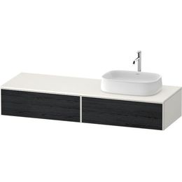 Duravit Zencha Konsolenwaschtischunterbau wandh&auml;ngend Eiche Schwarz & Wei&szlig; Matt & Supermatt 1600x550 ZE4814R16840000