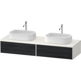 Duravit Zencha Konsolenwaschtischunterbau wandh&auml;ngend Eiche Schwarz & Wei&szlig; Matt & Supermatt 1600x550 ZE4815B16840000
