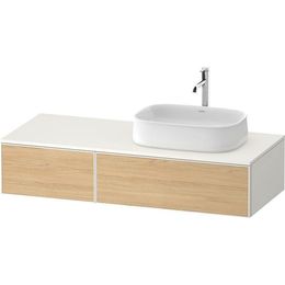 Duravit Zencha Konsolenwaschtischunterbau wandh&auml;ngend Natur Eiche & Wei&szlig; Matt & Supermatt 1300x550x2 ZE4817030840000