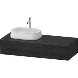 Duravit Zencha Konsolenwaschtischunterbau wandh&auml;ngend Eiche Schwarz & Graphit Matt & Supermatt 1300x ZE4816016800000
