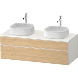 Duravit Zencha Konsolenwaschtischunterbau wandh&auml;ngend Natur Eiche & Wei&szlig; Matt & Supermatt 1300x550x4 ZE4823B30840000