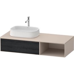 Duravit Zencha Konsolenwaschtischunterbau wandh&auml;ngend Eiche Schwarz & Taupe Matt & Supermatt 1300x55 ZE4818016830000