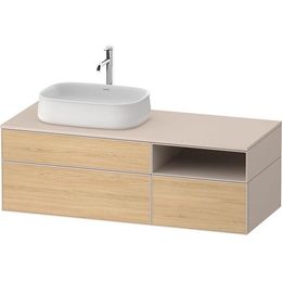 Duravit Zencha Konsolenwaschtischunterbau wandh&auml;ngend Natur Eiche & Taupe Matt & Supermatt 1300x550x ZE4828030830000