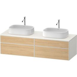 Duravit Zencha Konsolenwaschtischunterbau wandh&auml;ngend Natur Eiche & Wei&szlig; Matt & Supermatt 1600x550x4 ZE4825B30840000