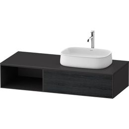 Duravit Zencha Konsolenwaschtischunterbau wandh&auml;ngend Eiche Schwarz & Graphit Matt & Supermatt 1300x ZE4819016800000