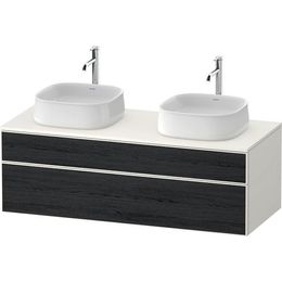 Duravit Zencha Konsolenwaschtischunterbau wandh&auml;ngend Eiche Schwarz & Wei&szlig; Matt & Supermatt 1300x550 ZE4823B16840000