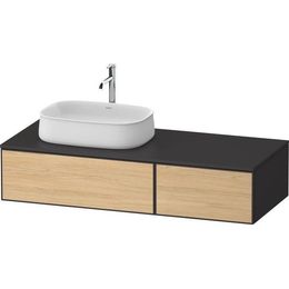 Duravit Zencha Konsolenwaschtischunterbau wandh&auml;ngend Natur Eiche & Graphit Matt & Supermatt 1300x55 ZE4816030800000
