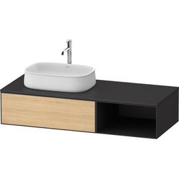 Duravit Zencha Konsolenwaschtischunterbau wandh&auml;ngend Natur Eiche & Graphit Matt & Supermatt 1300x55 ZE4818030800000