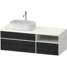 Duravit Zencha Konsolenwaschtischunterbau wandh&auml;ngend Eiche Schwarz & Wei&szlig; Matt & Supermatt 1300x550 ZE4828016840000