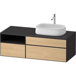 Duravit Zencha Konsolenwaschtischunterbau wandh&auml;ngend Natur Eiche & Graphit Matt & Supermatt 1300x55 ZE4829030800000