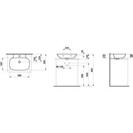 Laufen Aufsatz-Waschtisch INO 450x560x145 H8163027161091