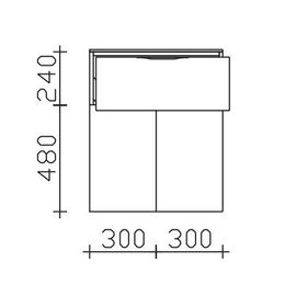 Pelipal Serie 6025 Highboard 6025-HB60-02, B:600, H:730, T:330mm 6025-HB60-02