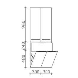 Pelipal Serie 6025 Hochschrank 6025-HSW60-04, B:600, H:1680, T:330mm 6025-HSW60-04