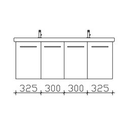 Pelipal Serie 9005 Duravit DuraStyle-SET 9005-D48-4T, B:1300, H:540, T:480mm 9005-D48-4T