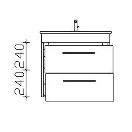 Pelipal Serie 9005 Duravit ME by Starck-SET 9005-D54-2L, B:830, H:580, T:490mm 9005-D54-2L