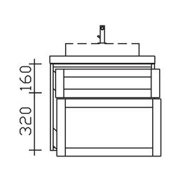 Pelipal Serie 9030 Waschtischunterschrank 9030-WTUSL02, B:580, H:522, T:460mm 9030-WTUSL02