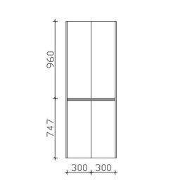 Pelipal Serie 6040 Hochschrank HLT016017, B:633, H:1707, T:173mm HLT016017