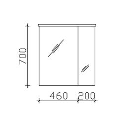 Pelipal Pineo Spiegelschrank PN-SPS18, B:660, H:721, T:170mm PN-SPS18