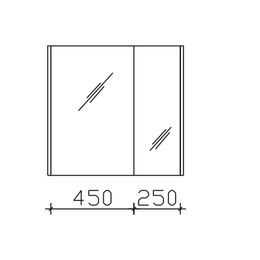 Pelipal Serie 6040 Spiegelschrank SENE00173, B:732, H:703, T:172mm SENE00173