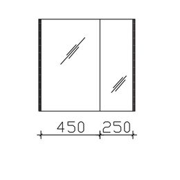 Pelipal Serie 6040 Spiegelschrank SEEE00173, B:732, H:703, T:172mm SEEE00173