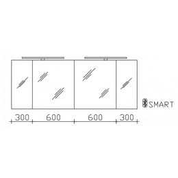 Pelipal Serie 25 Pelipal Spiegelschrank SDAES5018-I, B:1800, H:703, T:170mm SDAES5018-I