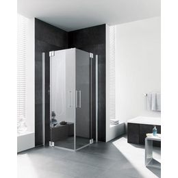 Kermi Eck-Halbteil links Pasa XP EPL 1230x2000, silber hochglanz, ESG Opaco mit KermiClean PXEPL12320VYK