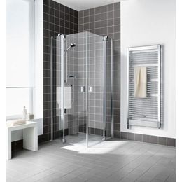Kermi Eck-Halbteil links Raya EPL 1000x2000, silber hochglanz, ESG klar mit KermiClean RAEPL10020VPK
