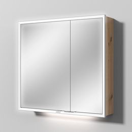 Sanipa Reflection Spiegelschrank MILO 80 mit LED-Beleuchtung, Eiche Natural-Touch, AU03285 AU03285