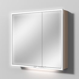 Sanipa Reflection Spiegelschrank MILO 80 mit LED-Beleuchtung, Macchiato-Matt, AU03268 AU03268