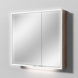 Sanipa Reflection Spiegelschrank MILO 80 mit LED-Beleuchtung, Eiche-Tabak, AU03250 AU03250