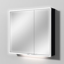 Sanipa Reflection Spiegelschrank MILO 80 mit LED-Beleuchtung, Schwarz-Matt, AU03208 AU03208