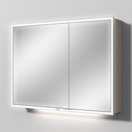 Sanipa Reflection Spiegelschrank MILO 100 mit LED-Beleuchtung, Sandgrau-Matt, AU03467 AU03467