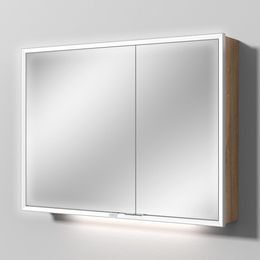 Sanipa Reflection Spiegelschrank MILO 100 mit LED-Beleuchtung, Eiche-Kansas, AU03459 AU03459