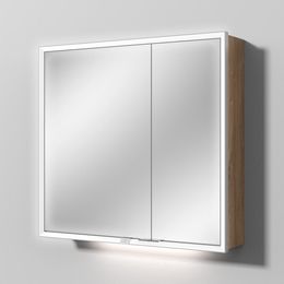 Sanipa Reflection Spiegelschrank MILO 80 mit LED-Beleuchtung, Eiche-Kansas, AU03259 AU03259