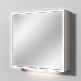 Sanipa Reflection Spiegelschrank MILO 80 mit LED-Beleuchtung, Kaschmir-Matt, AU0321U AU0321U