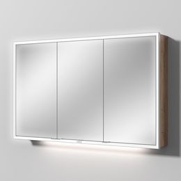 Sanipa Reflection Spiegelschrank MILO 120 mit LED-Beleuchtung, Eiche-Tabak, AU03650 AU03650