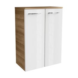 Fackelmann MILANO Doppel-Midischrank 60,5x83x32 AsEi/Weiß,2T, 84265 84265