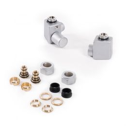 Terma Set Regelventil DEXTER GZ 1/2" - &Oslash;16x2, &Oslash;15 links, TGERCD1-ST, Silber TGERCD1-ST