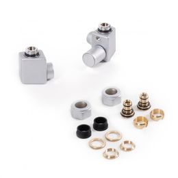 Terma Set Regelventil DEXTER GZ 1/2" - &Oslash;16x2, &Oslash;15 rechts, TGERCD2-ST, Silber TGERCD2-ST