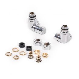 Terma Set Winkeleck-Regelventil CYLINDER GZ 1/2" - &Oslash;16x2, &Oslash;15 links, WRZRC31-CR, Chrom WRZRC31-CR