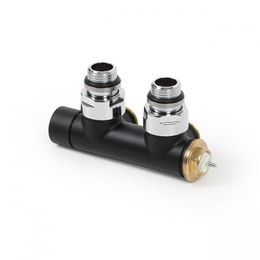 Terma Thermostat-Verbundeckventil 50mm CYLINDER GZ 1/2"-GZ 24-19 links; Schwarz Matt, TGZTCM001, S TGZTCM001